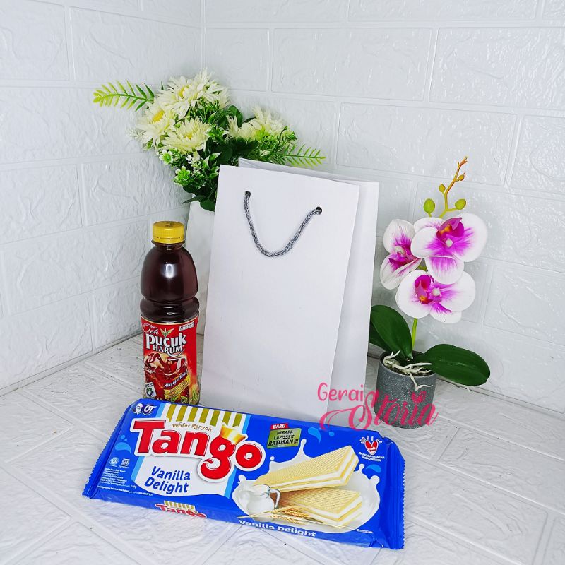 Jual paper bag wafer putih polos 15x8x25 / paperbag putih / paperbag ...