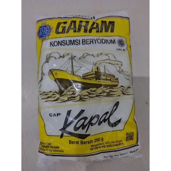 Jual Garam CAP KAPAL beryodium 250g | Shopee Indonesia
