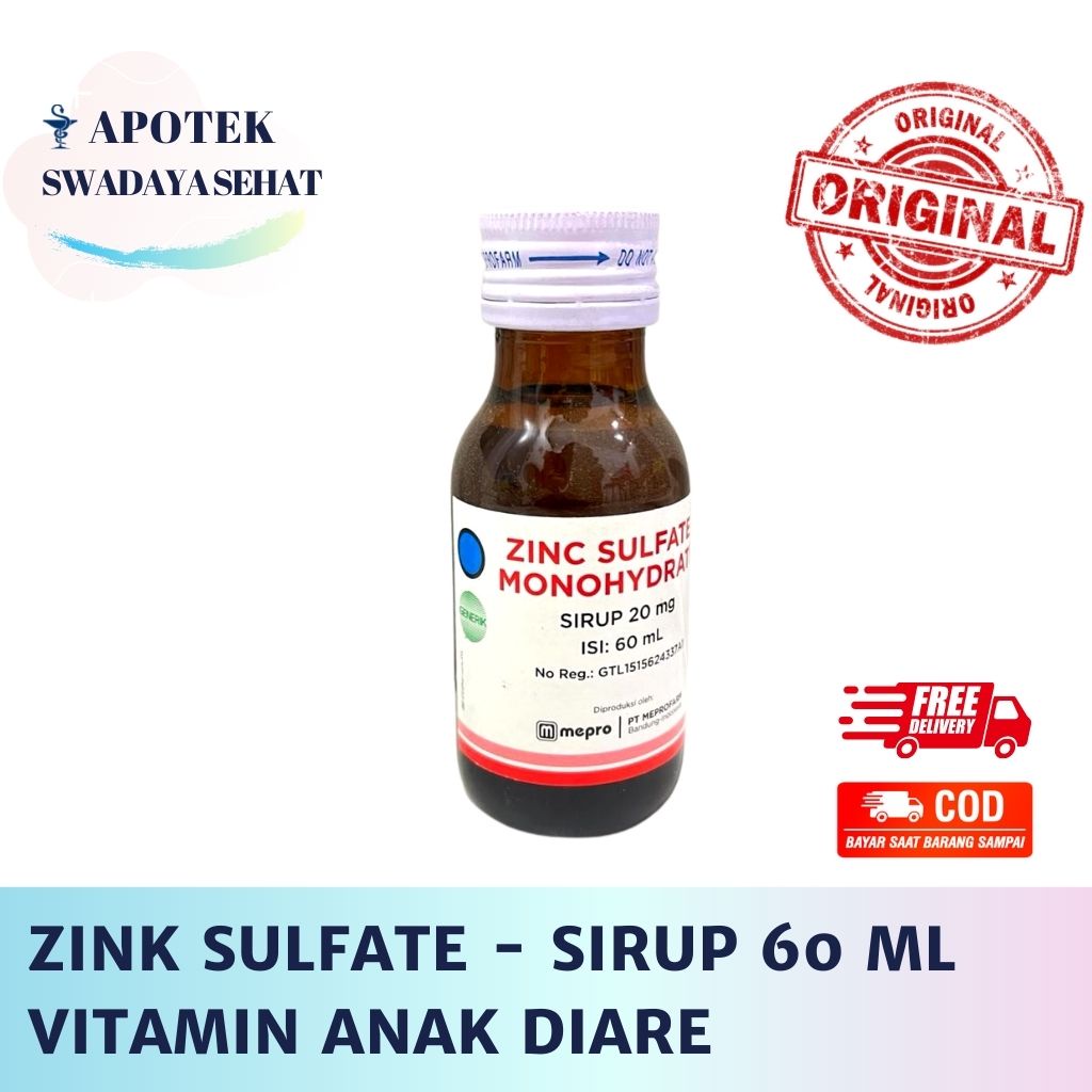 Jual ZINK Sulfate Sirup 60 ML - Vitamin Anak Diare Zinc Syrup Mepro | Shopee Indonesia