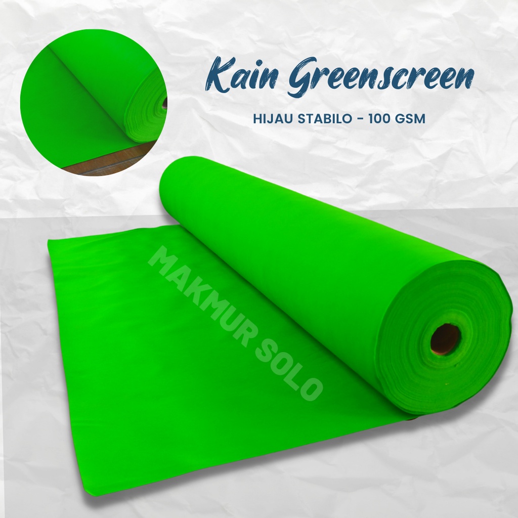 Jual Kain Green Screen Gramasi 100 Hijau Stabilo Bahan Spunbon Backdrop ...