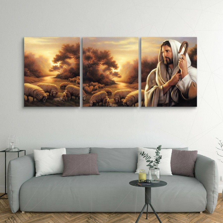 Jual Hiasan dinding poster Tuhan Yesus gembala yang baik cutting ...