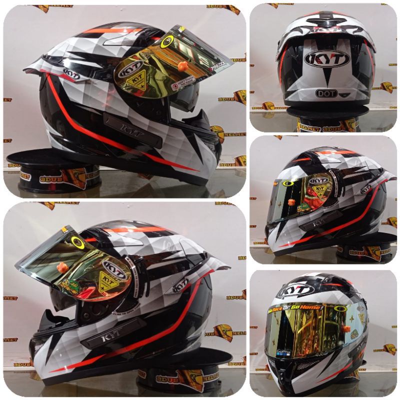 Jual Helm KYT full face K2 rider iron man original helm modip paket ...