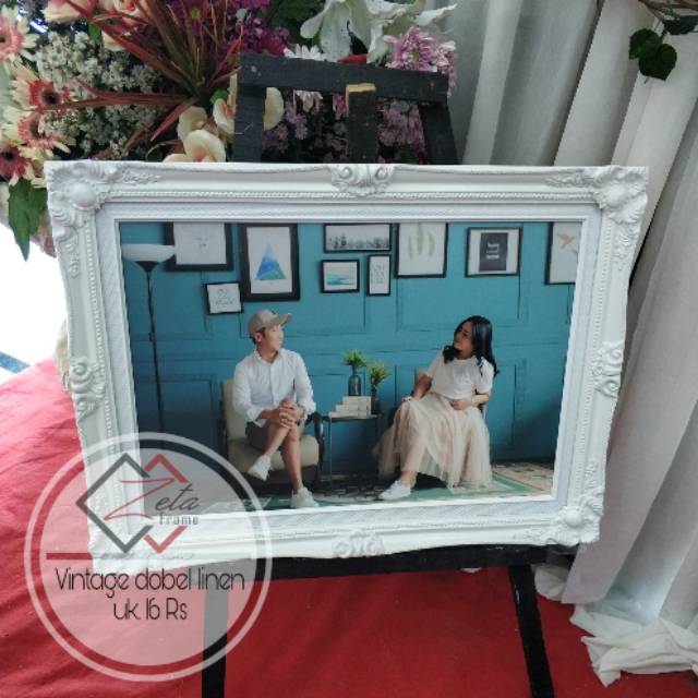 Jual Pigura foto ukir belgi dobel linen 16R (40x50cm) dan uk. 16RS ...