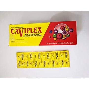 Jual Caviplex kuning vitamin A B kompleks C D3 E Zinc multivitamin ...