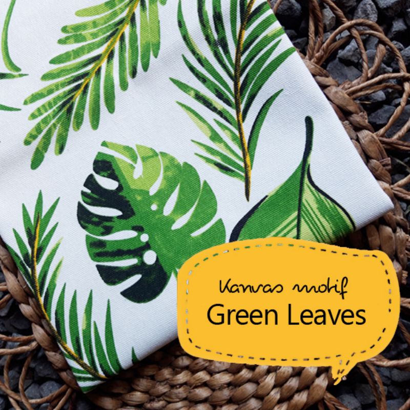 Jual Kain Kanvas Katun Motif Size 100cm x 50cm Tebal 12oz Bermotif Daun ...