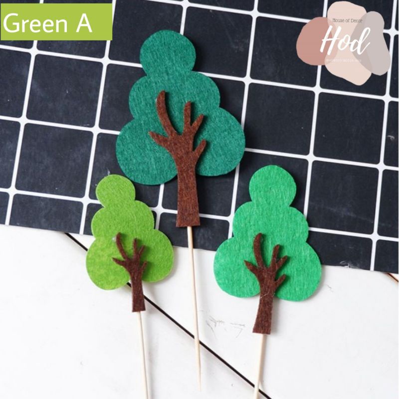 Jual 3pc/set Topper Pohon Hijau Tree Green Trees Kain Hiasan Kue Ulang ...