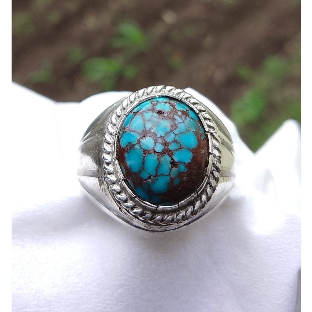 Jual Natural Pirus Mesir Size Kantoran Ring Perak 925 HD Tebal | Shopee ...