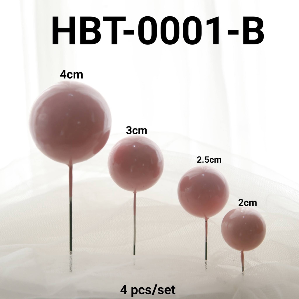 Jual GR-HBT-0001 Cake topper hiasan kue bola emas perak biru pink putih | Shopee Indonesia