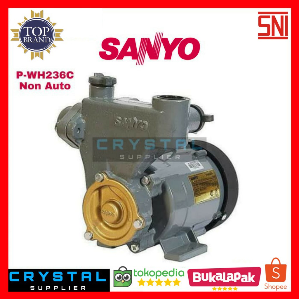 Jual POMPA AIR SANYO P-WH236C / PWH 236 C Sumur Dangkal Manual 200 Watt ...