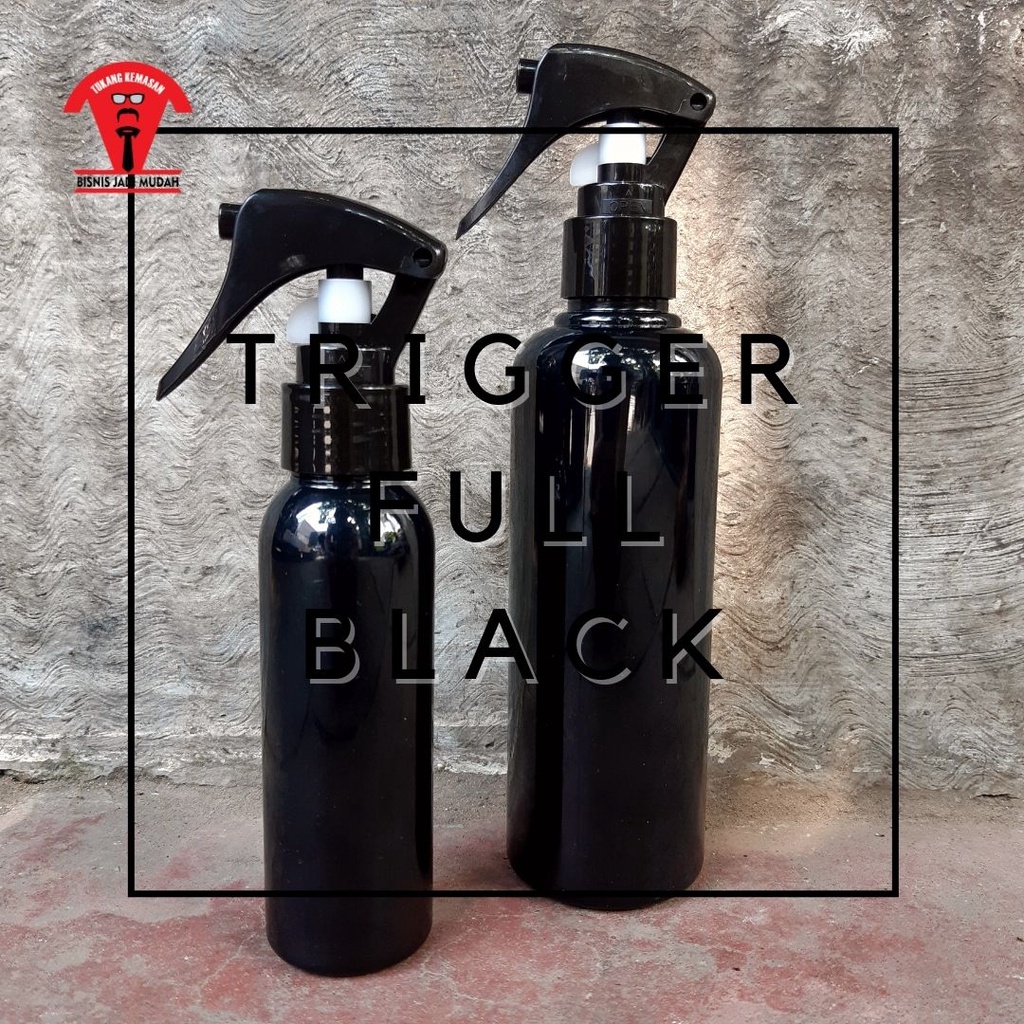 Jual (10 pcs) Botol Trigger Spray Full Black / Botol Spray / Botol ...