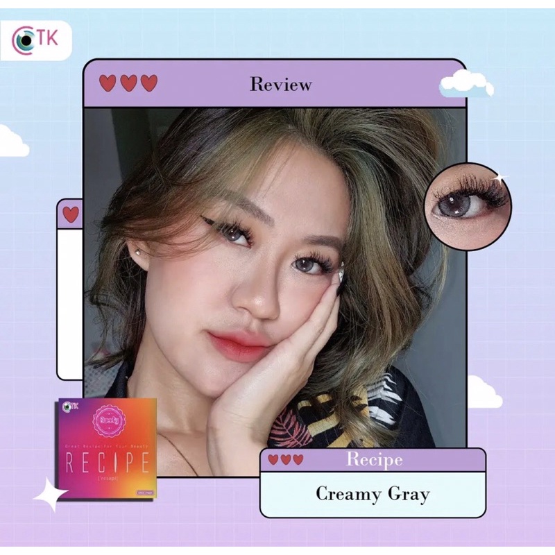 Jual Softlens Recipe Creamy Gray normal / minus (-0.50 SD -6.00 ...