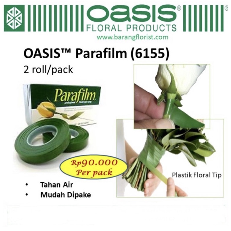 Jual OASIS Parafilm 6155 Floral Tape Tahan Air Plastik Floral Tip ...