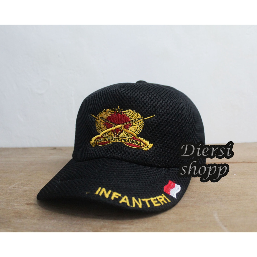 Jual TOPI DOUBLEMESH INFANTERI BORDIR/TOPI INANTERI/TOPI TENTARA ...