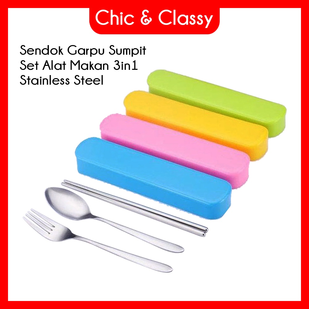 Jual SET SENDOK STAINLESS || Set Sendok Garpu Sumpit Stainless Steel ...