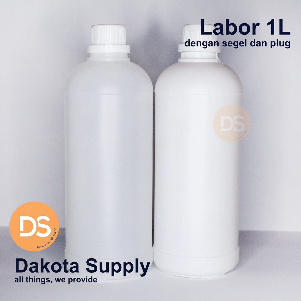 Jual Botol Labor 1 Liter Bahan HDPE dgn Plug & Segel / BOTOL AGRO 1L ...