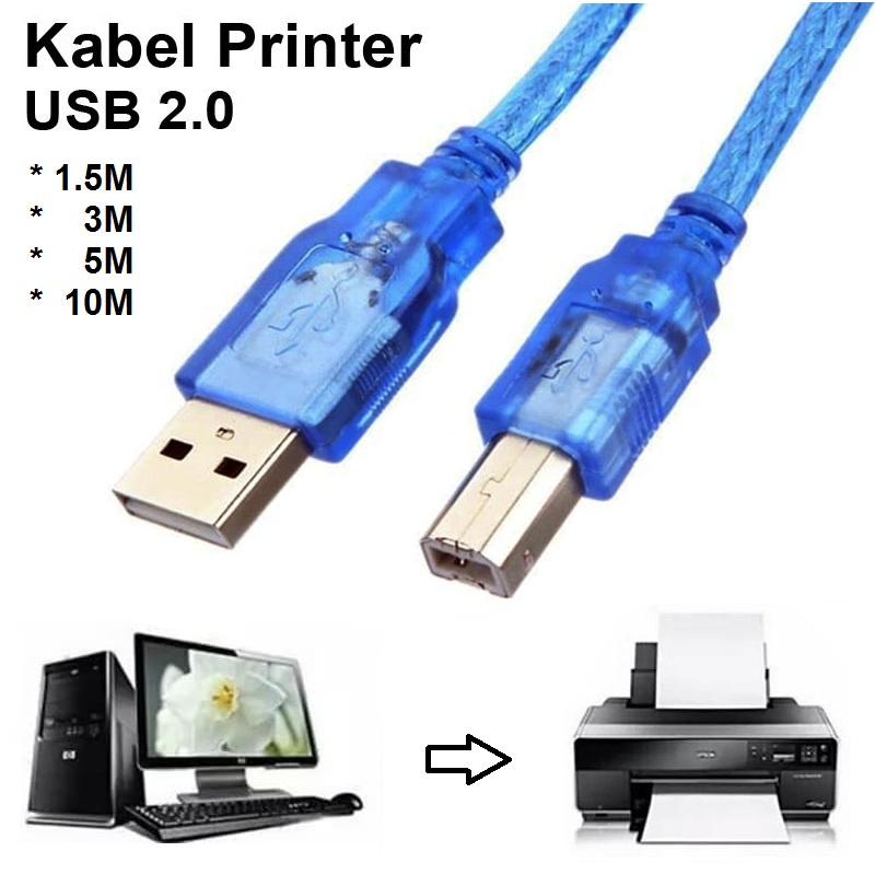 Jual Kabel Printer USB 2.0 NYK AM-BM / Cable USB Printer | Shopee Indonesia