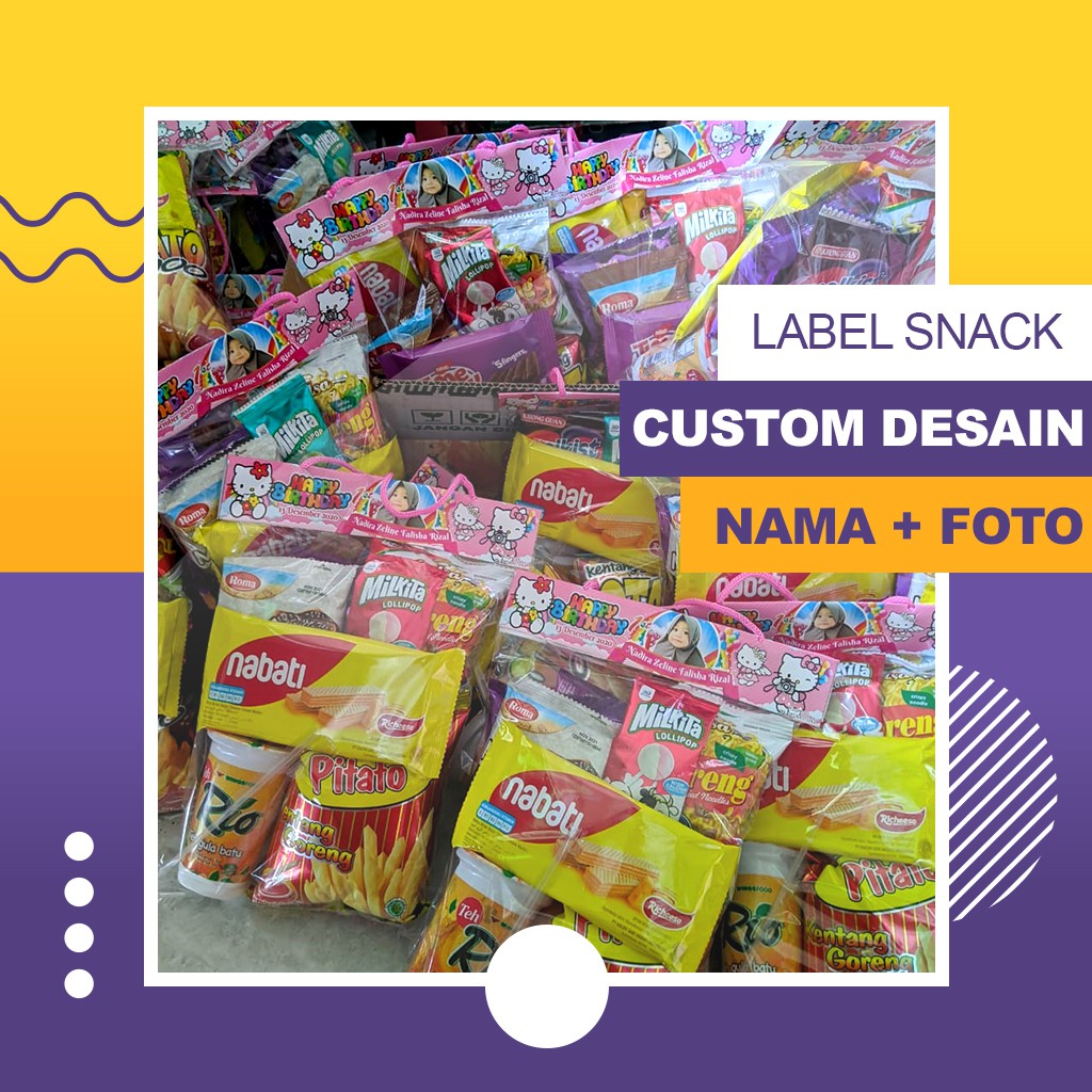 Jual Tas Souvenir Label Ultah Jajan Snack Plastik Ulang Tahun | Shopee ...