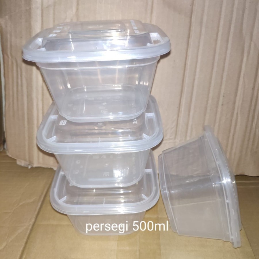 Jual Kotak Makan Persegi Tinggi 500ml Box Thinwall Food Container