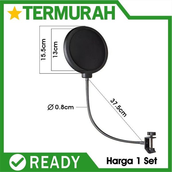 Jual Pop Shield Filter Mikrofon Dual double Layer BOP microphone mic ...