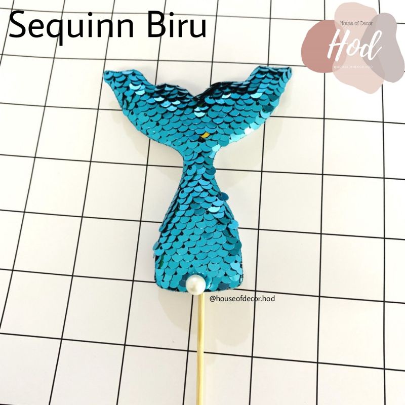 Jual Topper Mermaid Tail Glitter / Sequinn Kue Bentuk Ekor Duyung Bahan ...