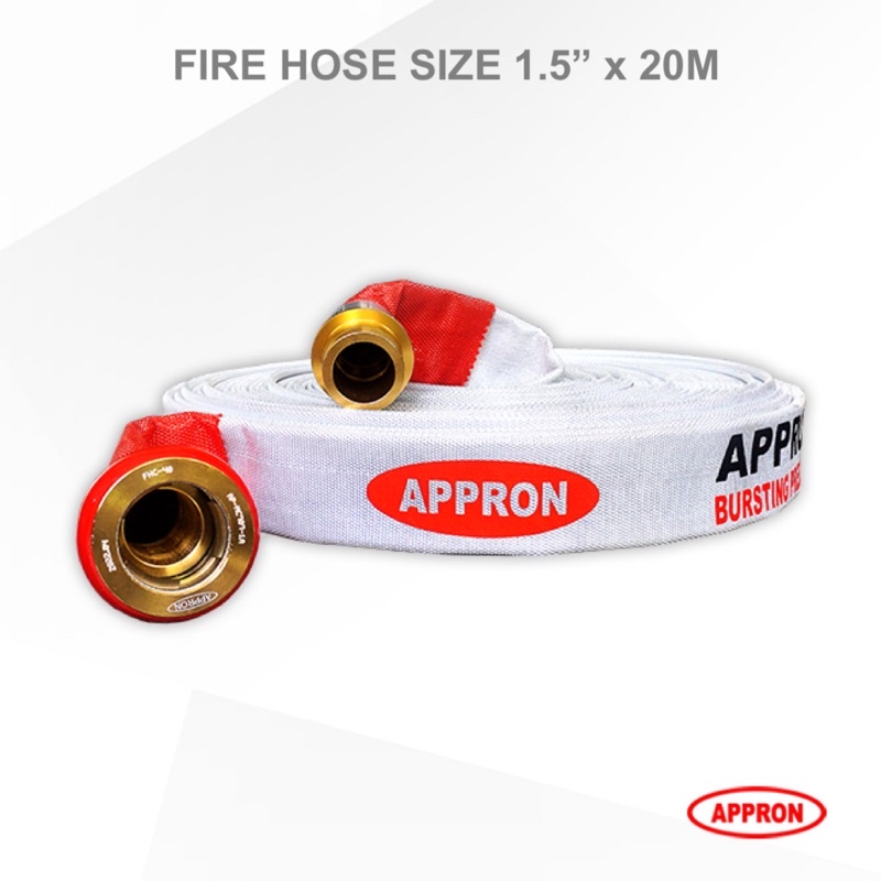 Jual APPRON Fire Hose White Polyester Canvas 13K - Machino Coupling ...