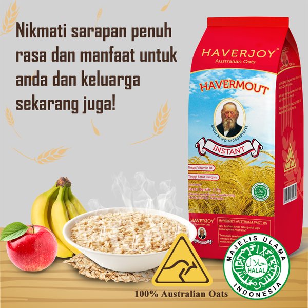 Jual HAVERJOY AUSTRALIAN OATS HAVERMOUTH 500 GRAM MAKANAN SEHAT MAKANAN ...