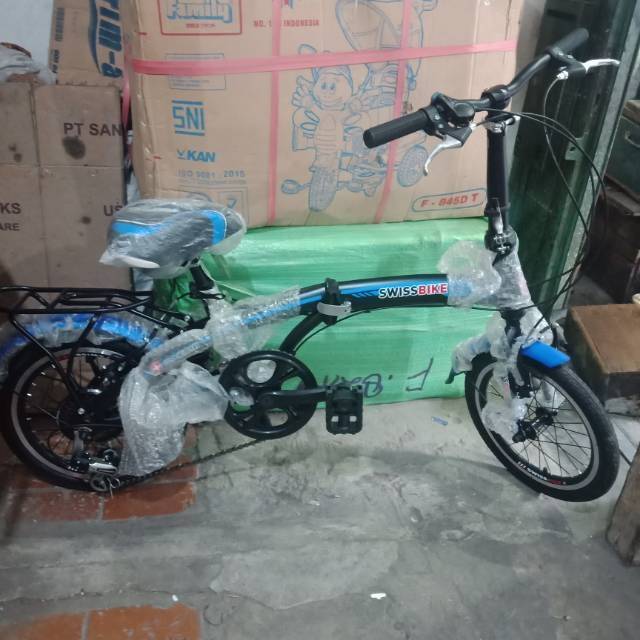 Jual Sepeda lipat ukuran 16 inch dengan operan merk swiss bike | Shopee ...