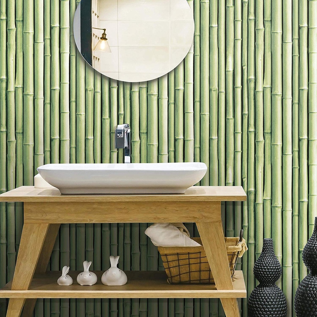Jual Stiker Dinding Motif Bambu Hijau Wallpaper Motif Bambu Alam ...