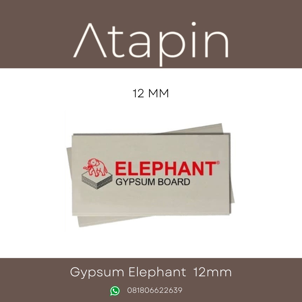 Jual Gypsum Elephant 12mm / Papan Gipsum Elephant 12mm (1,2x2,4mtr ...
