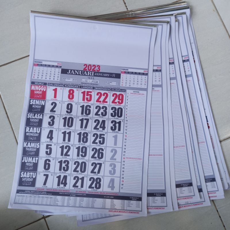 Jual kalender dinding 2023 // kalender polos dinding 2023 // kalender ...