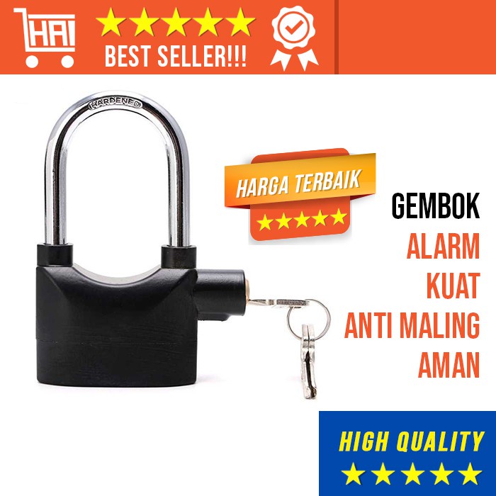 Jual GEMBOK ALARM KUNCI GEMBOK ANTI MALING GEMBOK ALARM KUNCI ANTI ...