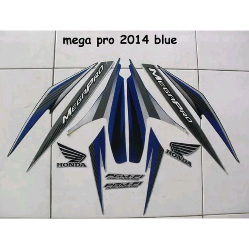 Jual Stiker Striping Motor Honda Mega Pro 2014 Blue | Shopee Indonesia