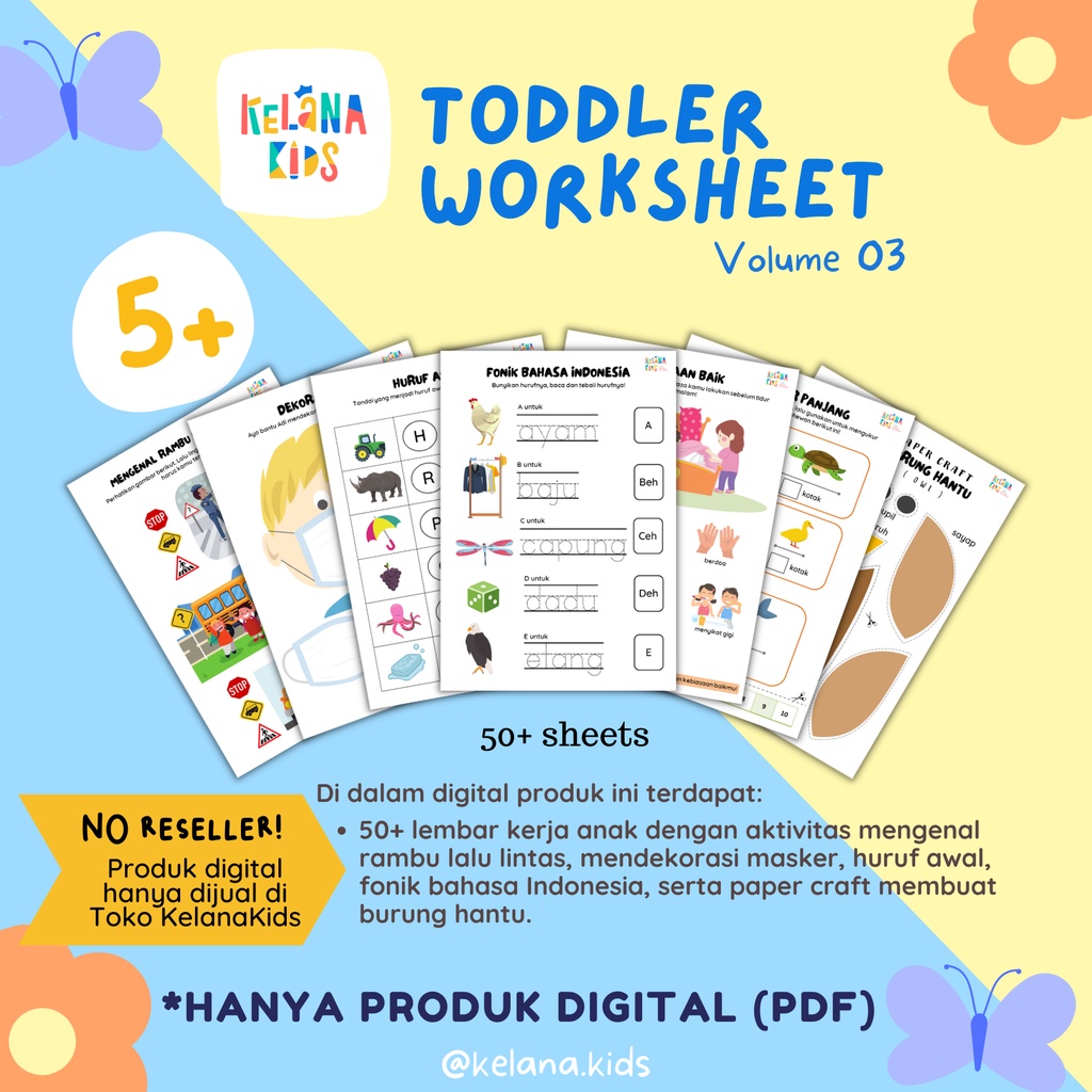 Jual Printable Worksheet Vol 03 Untuk Anak Usia 5 Tahun TK PAUD 55 ...