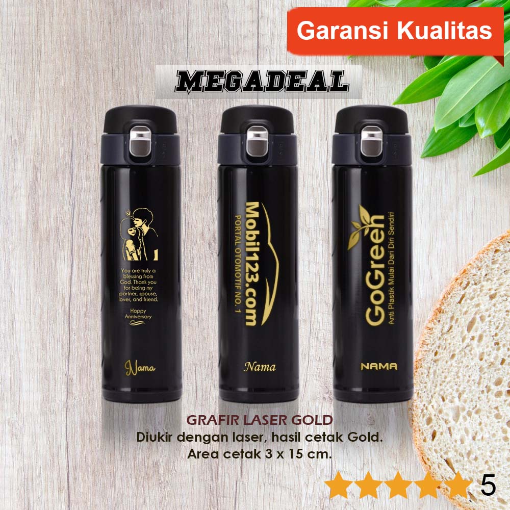 Jual Tumbler Custom Nama tulisan gambar logo grafir gold souvenir ...