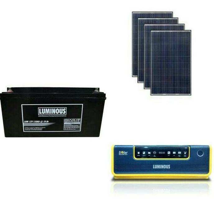 Jual Inverter Hybrid 850Va 12V + Battery 150Ah 12V + 4 Solar Panel ...