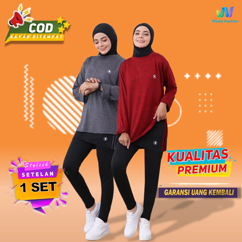 Jual Stelan Baju Olahraga Muslim / Stelan Baju Senam Wanita Muslimah ...