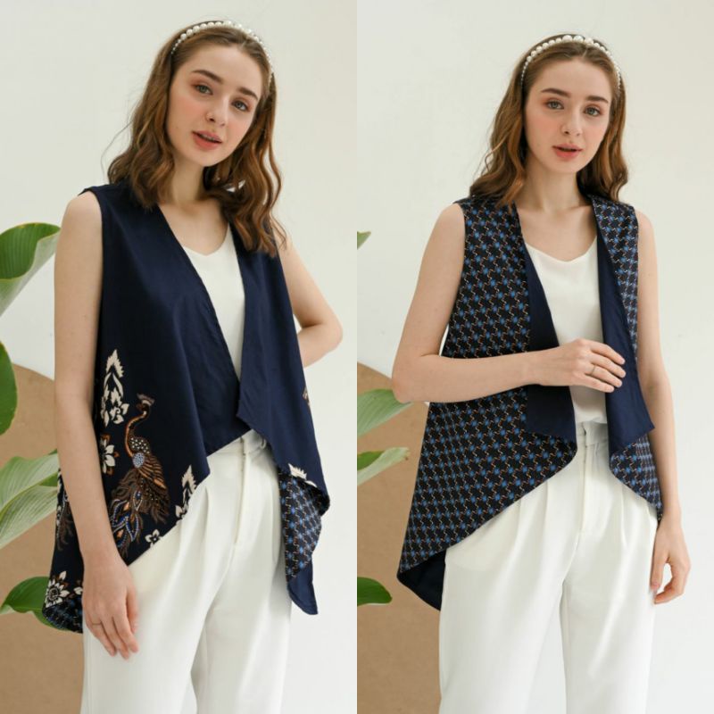 Jual JM 158 - Outer Batik Wanita / Rompi Batik Modern | Shopee Indonesia