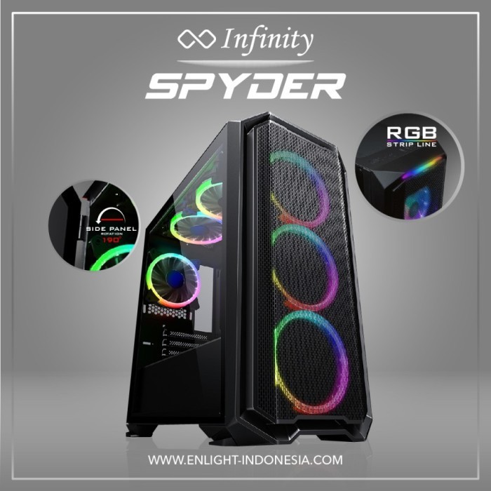 Jual CASING GAMING CASE INFINITY SPYDER TEMPERED GLASS - ATX | Shopee ...