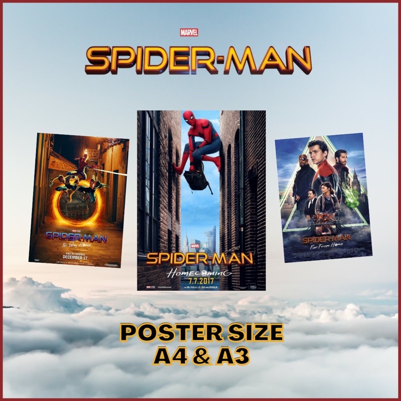 Jual SPIDERMAN POSTER A4 dan A3 tom holland spider-man marvel | Shopee ...