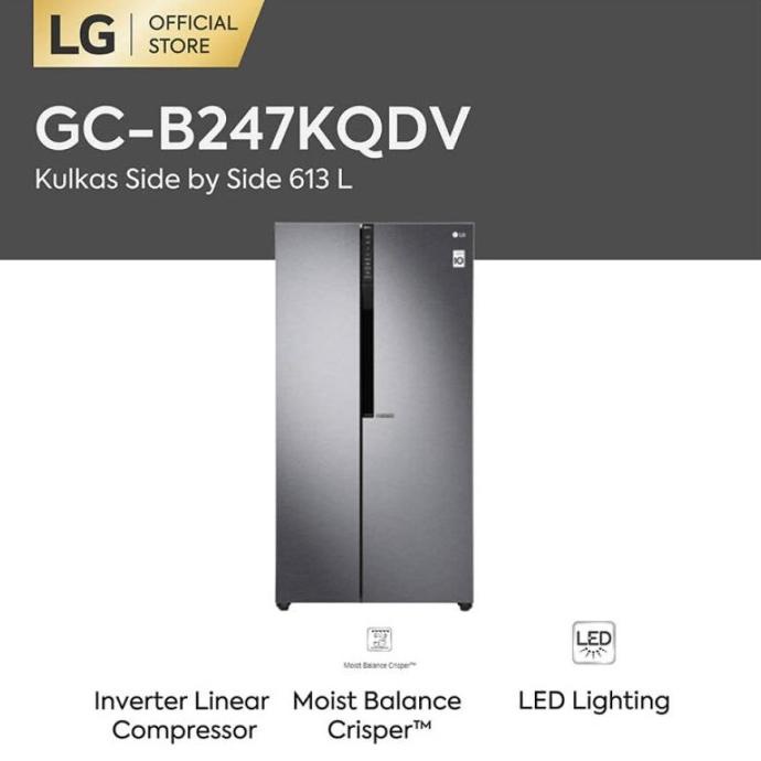 Jual LG GC-B247KQDV Kulkas Side by Side Inverter Linear Compressor | Shopee Indonesia