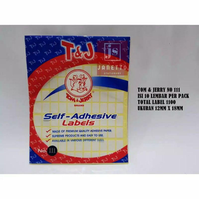 Jual Tom and jerry label 111 T&j labels no. 111 self-adhesive 1Pack ...