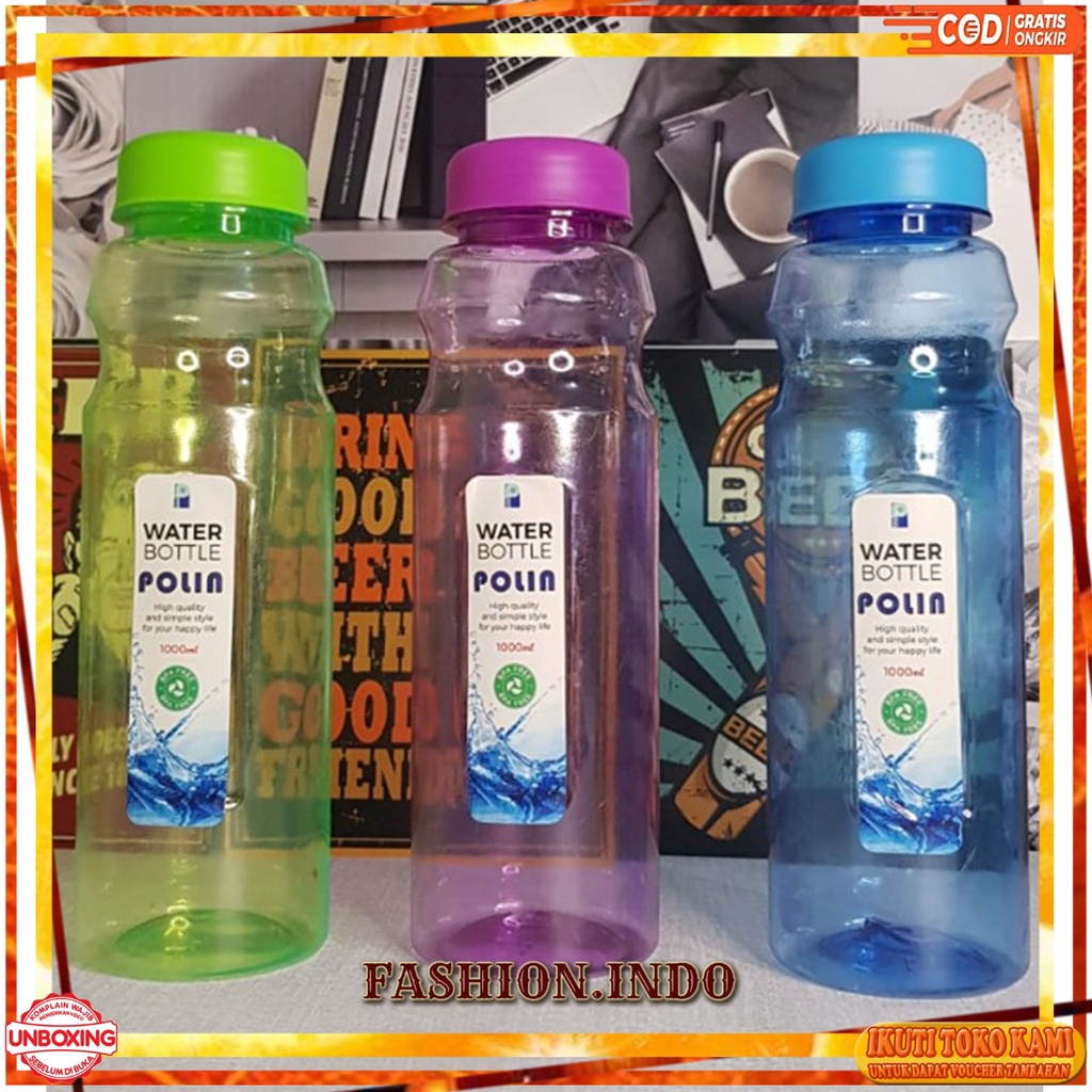 Jual BOTOL AIR MINUM BULAT BTL-28 WARNA 1000ML VIRAL | Shopee Indonesia