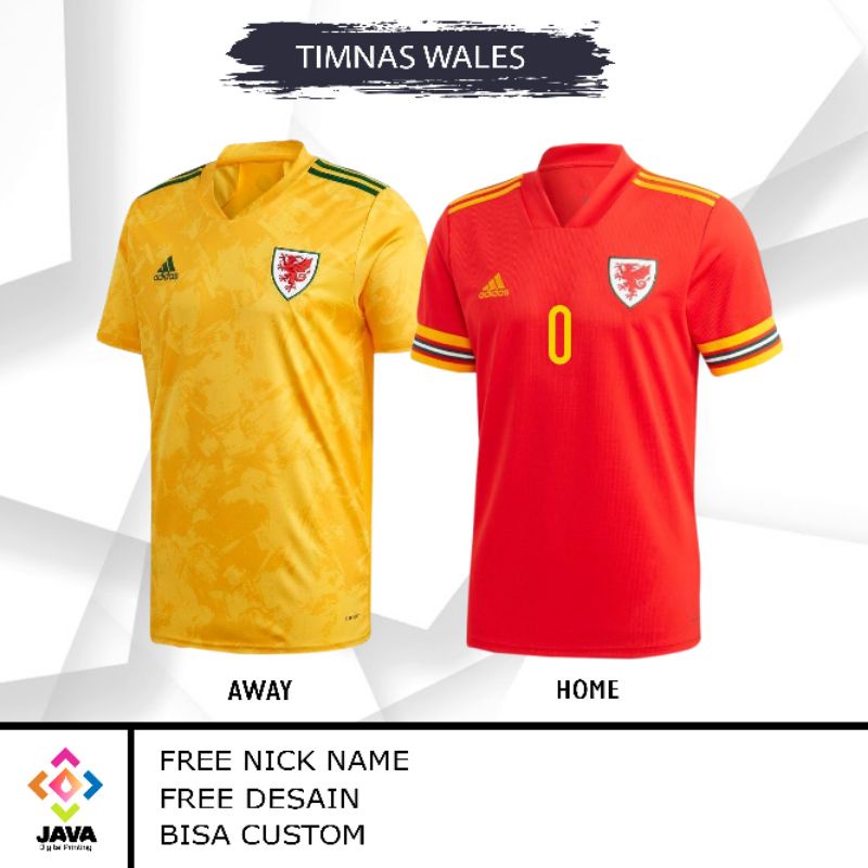 Jual BAJU KAOS JERSEY TIMNAS WALES HOME DAN AWAY TERBARU 2021 FULL ...