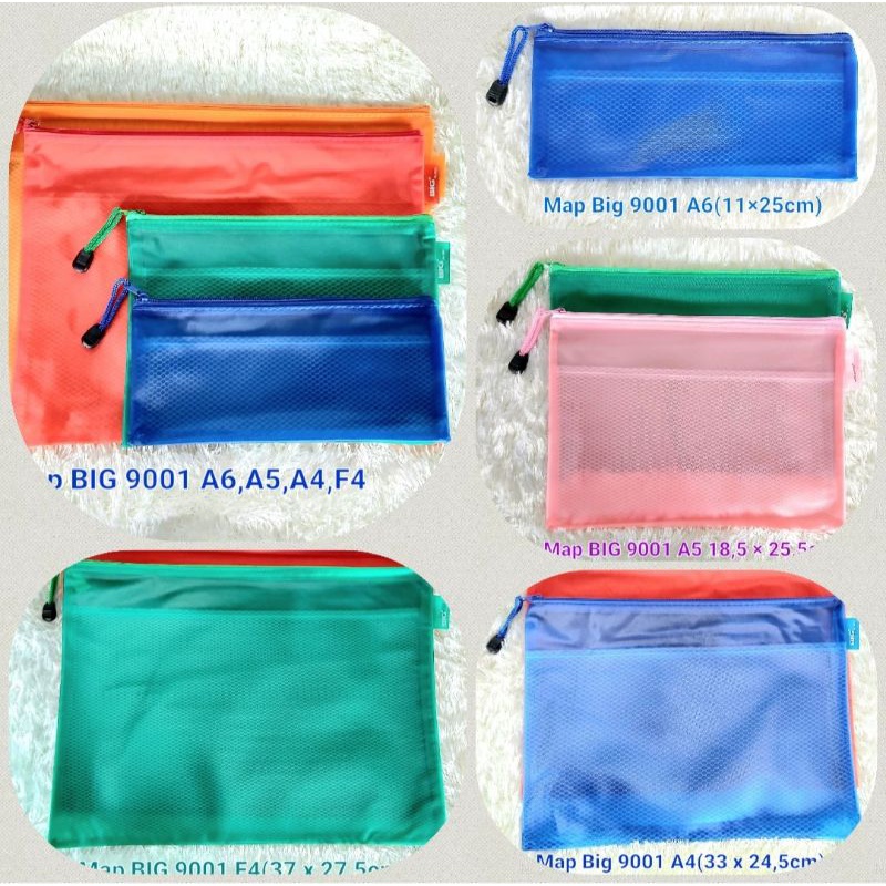 Jual Map Pocket File Big 9001/ Zipper/Resleting Warna A6/A5/A4/F4 ...