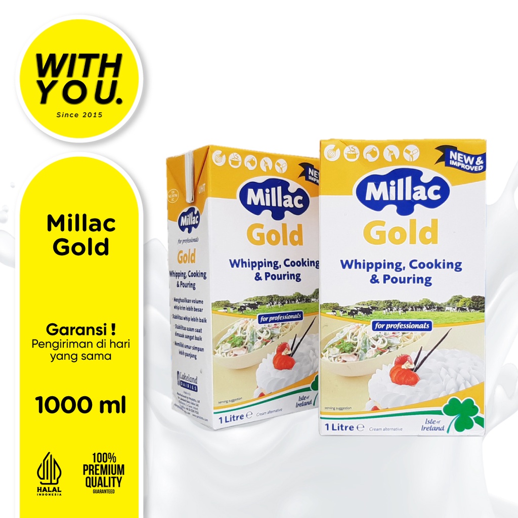 Jual WHIPPING CREAM MILLAC GOLD NON DIARY 1 Liter | MILAC GOLD | Shopee ...