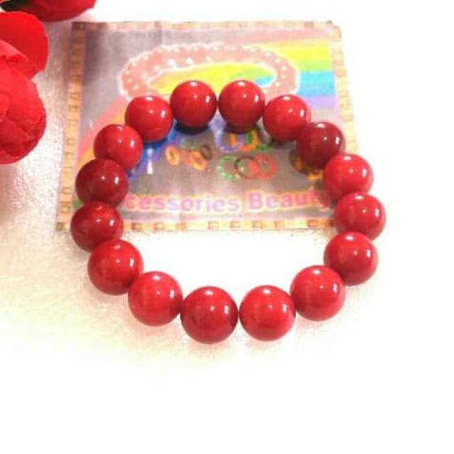 Jual Gelang Red Coral Batu Marjan Karang Laut Asli | Shopee Indonesia