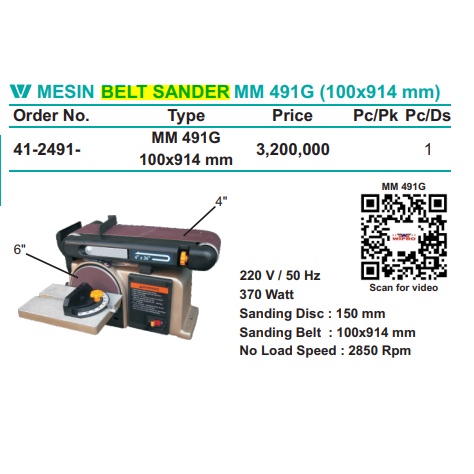 Jual Belt Sander WIPRO Amplas Duduk 491 Sanding Disc & Belt Meja ...