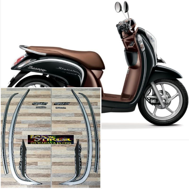 Jual striping original Honda Scoopy stylish hitam tahun 2016 | Shopee ...