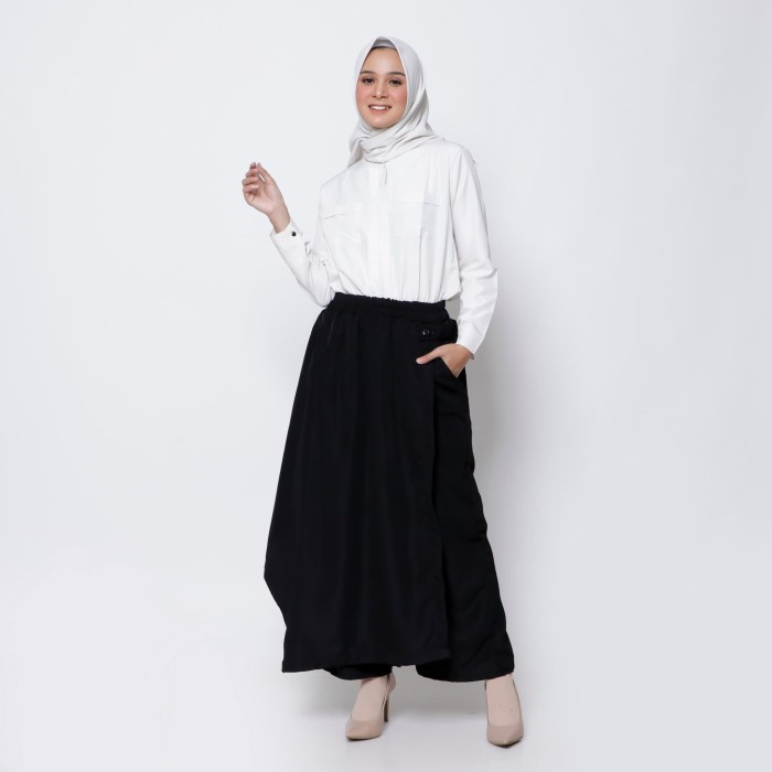 Jual muslim-celana- hijab ellysha sointonia button layer cullotes pants ...