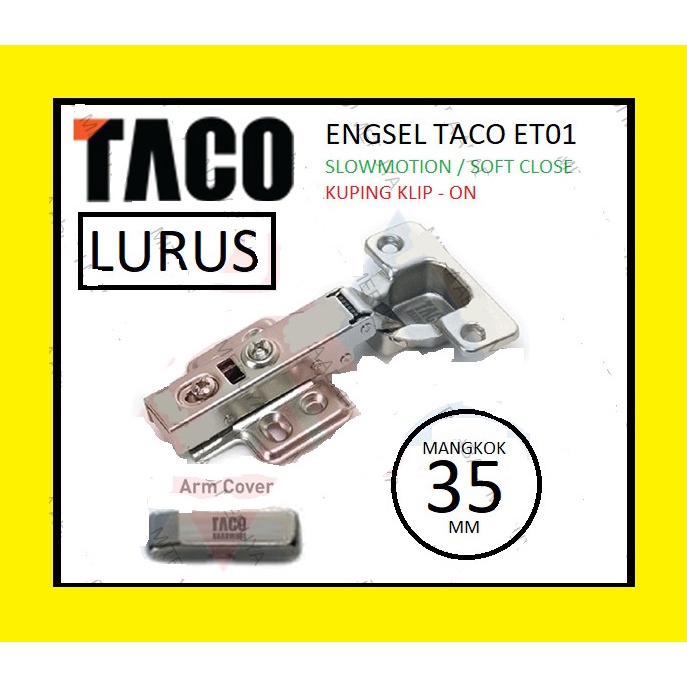 Jual Engsel lemari TACO HPL engsel sendok TACO ET01 - A (Lurus)/ Per ...